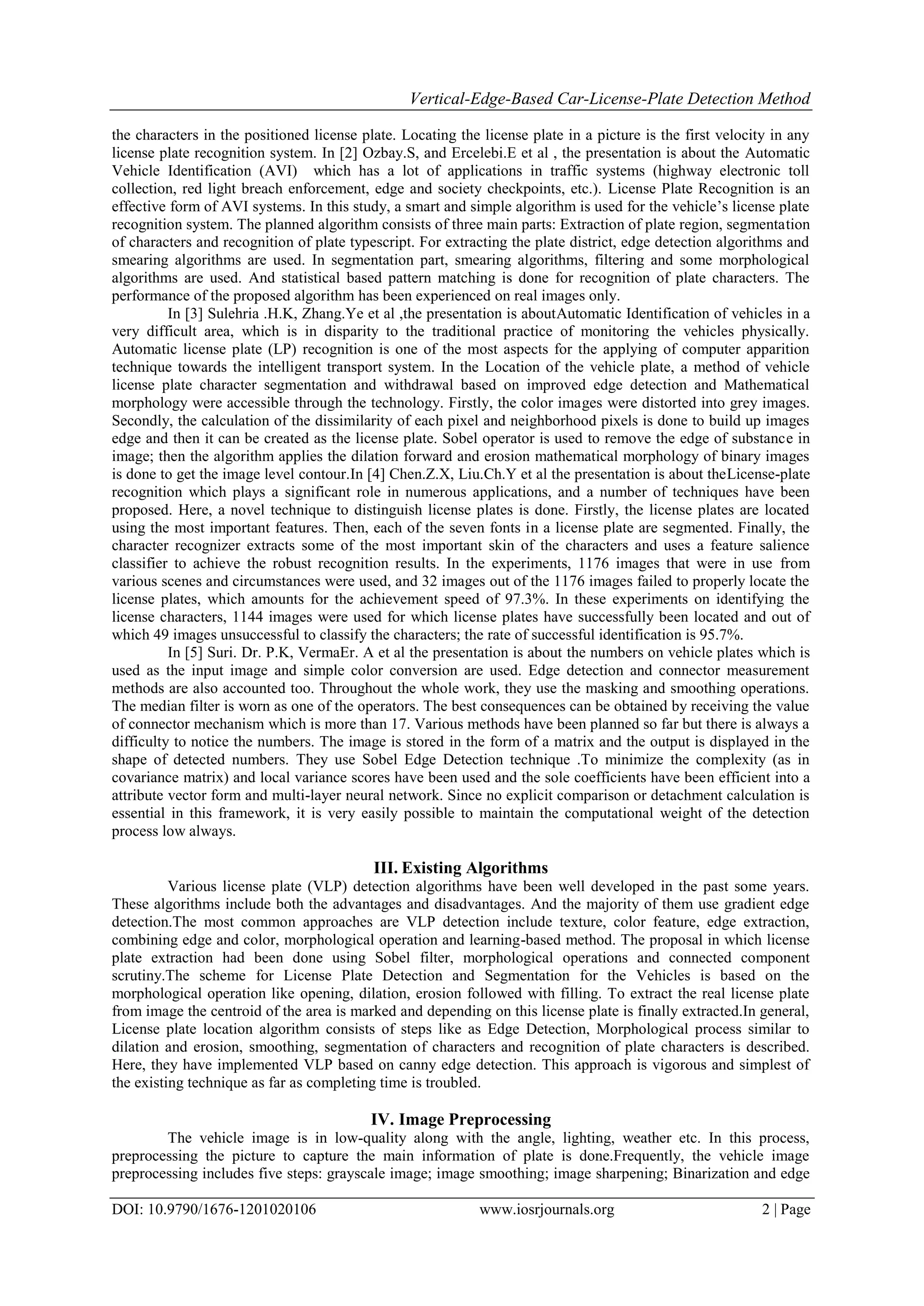 Vertical-Edge-Based Car-License-Plate Detection Method | PDF