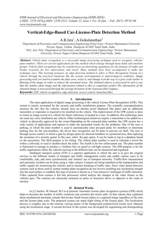 Vertical-Edge-Based Car-License-Plate Detection Method | PDF