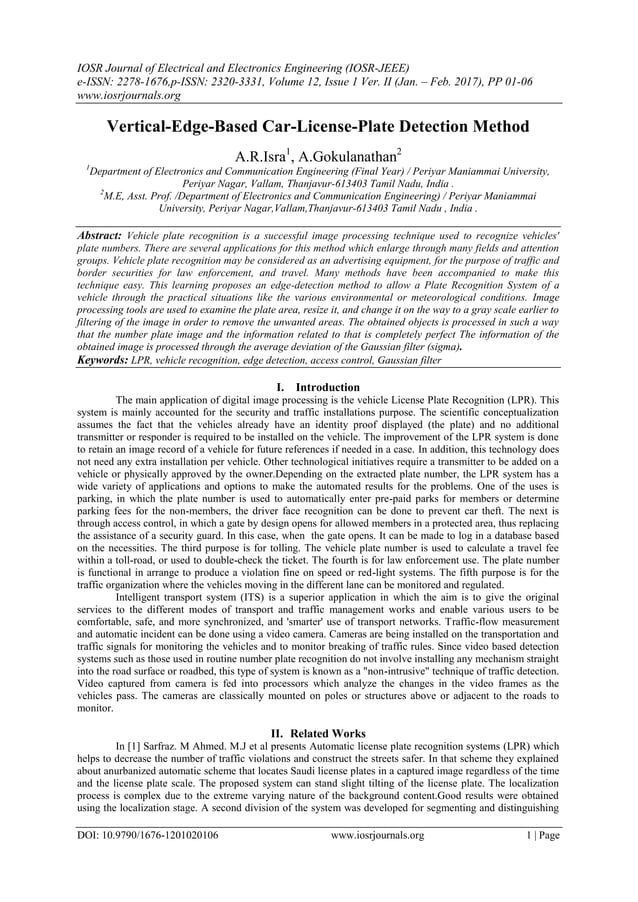 Vertical-Edge-Based Car-License-Plate Detection Method | PDF