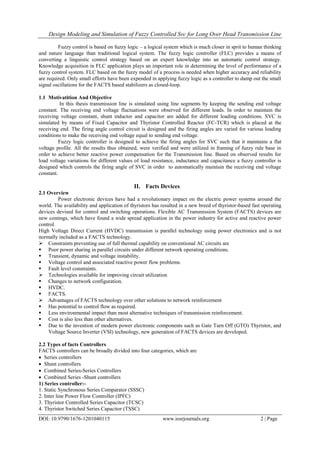 Design Modeling and Simulation of Fuzzy Controlled Svc for Long Over Head Transmission Line | PDF