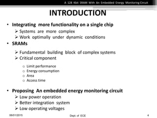 A 128 kbit sram with an embedded energy monitoring circuit and sense amplifier offset ...