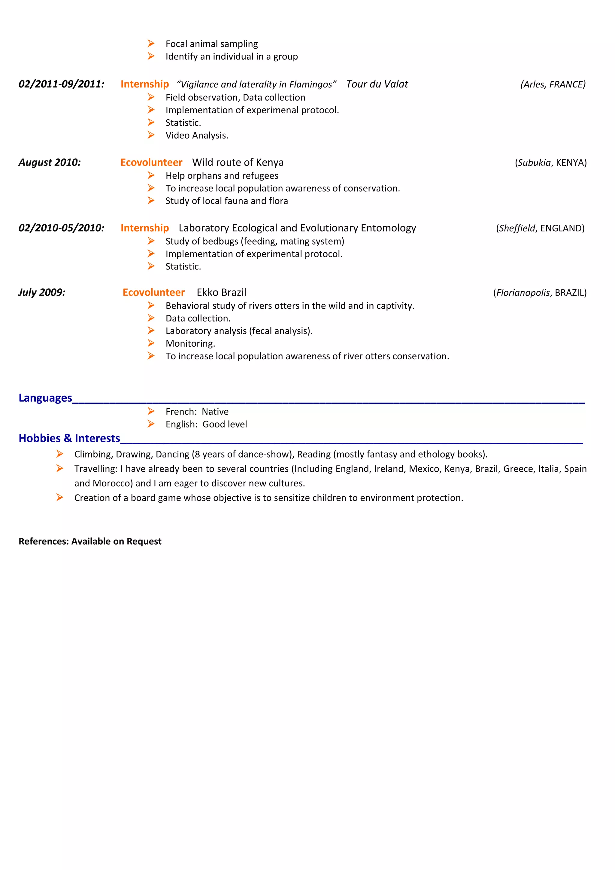 Eva Lartigau resume | PDF