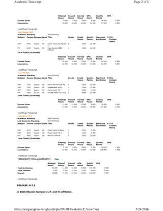 MPH Transcript | PDF