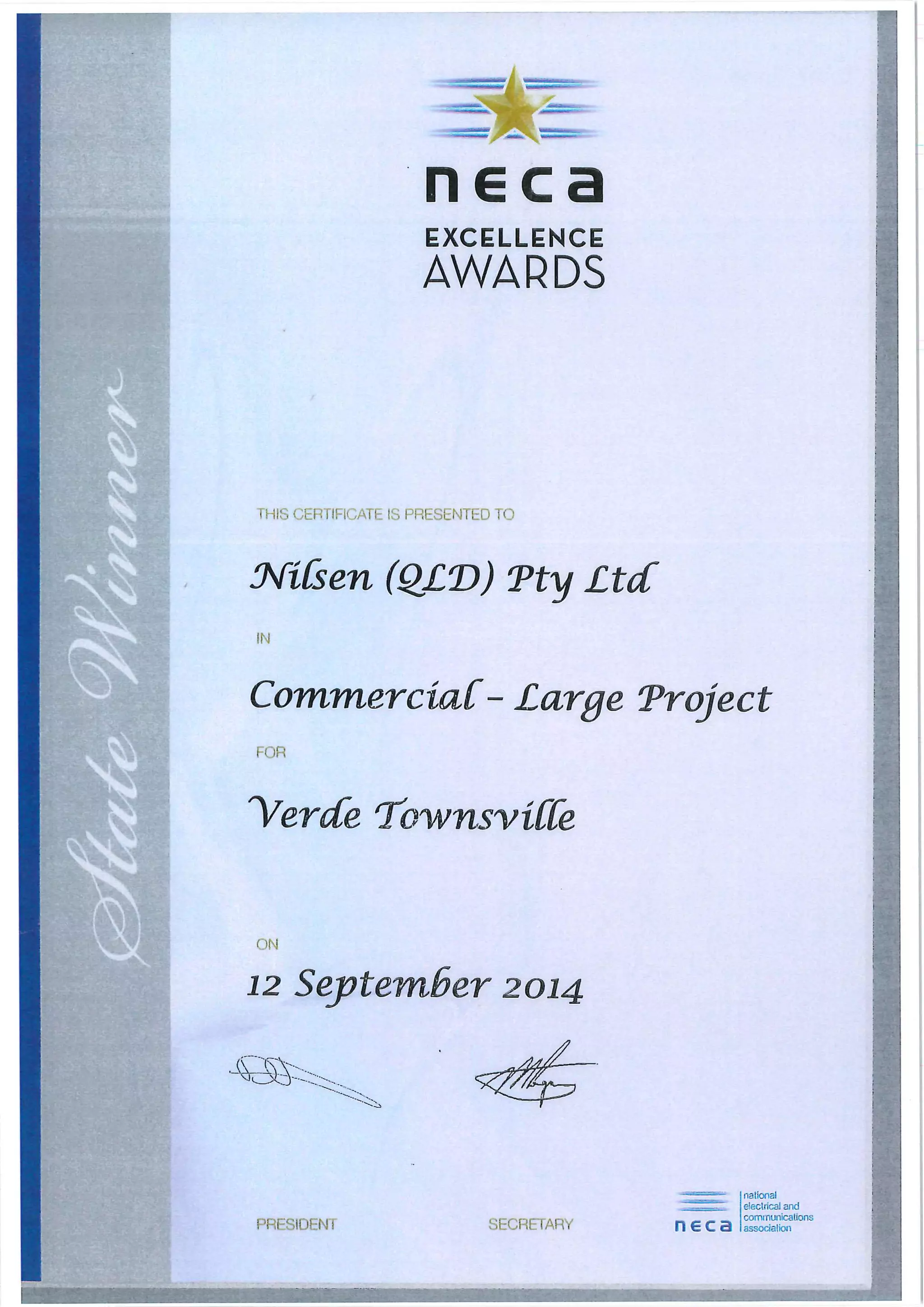 NECA- State award certificate | PDF
