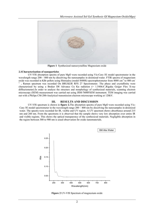 Microwave Assisted Sol Gel Synthesis of Magnesium Oxide(Mgo) | PDF