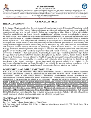 CV 2015_Oct., Naseem Ahmed, PhD. | DOCX