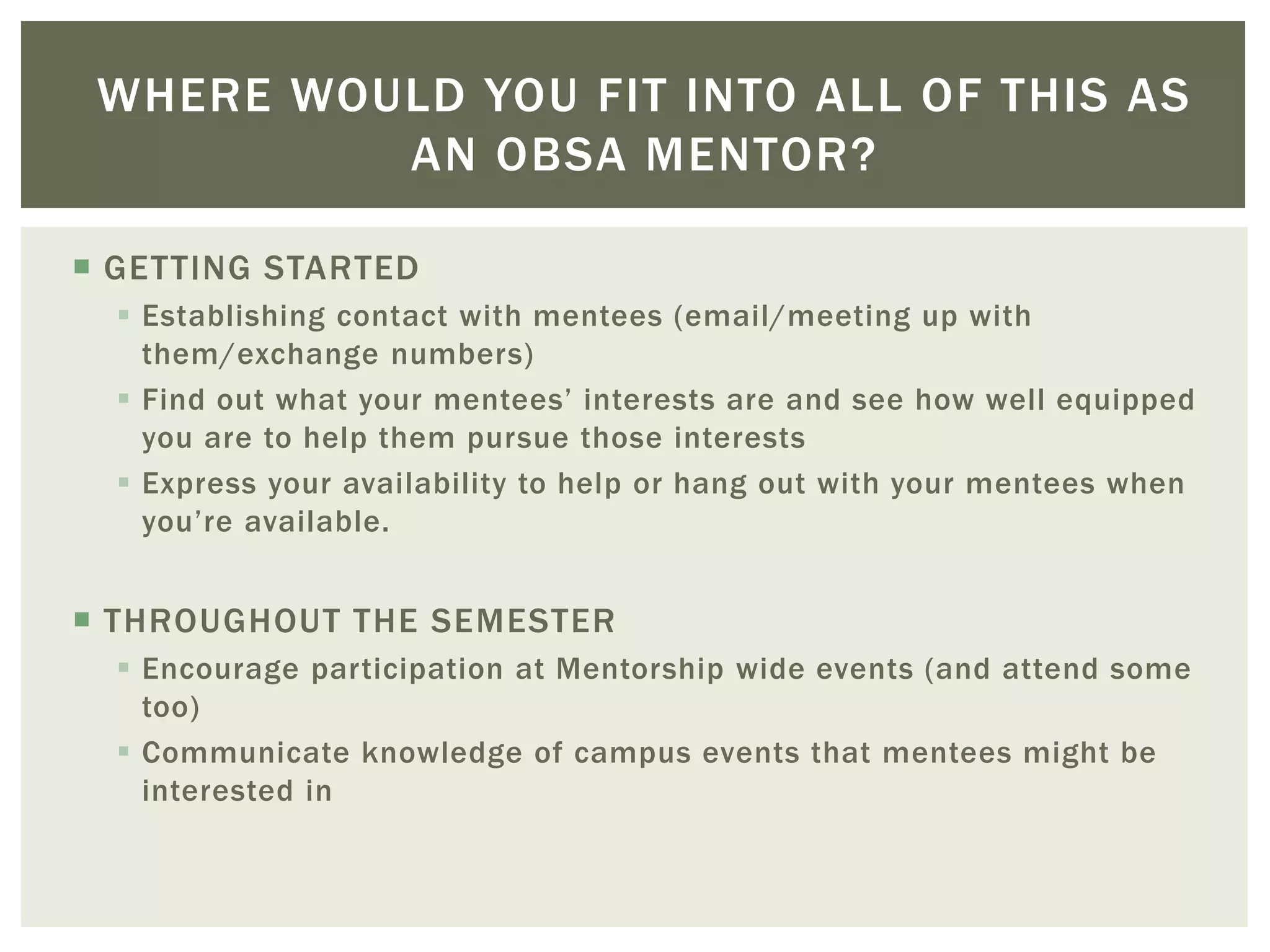 Mentorship Program Information Sessions | PPTX