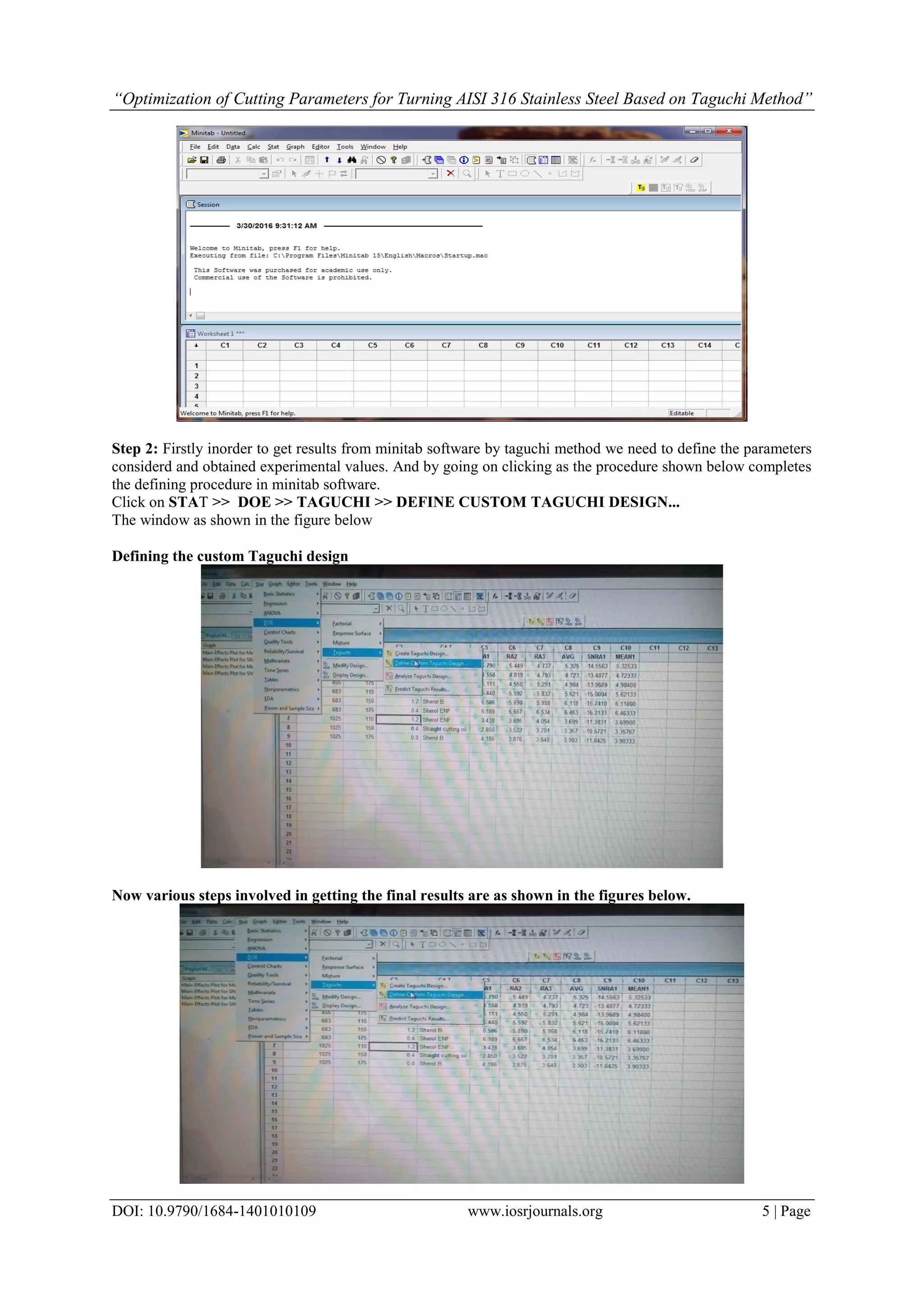 “optimization Of Cutting Parameters For Turning Aisi 316 Stainless