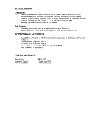 Pulkit Sharma sales resume | DOCX