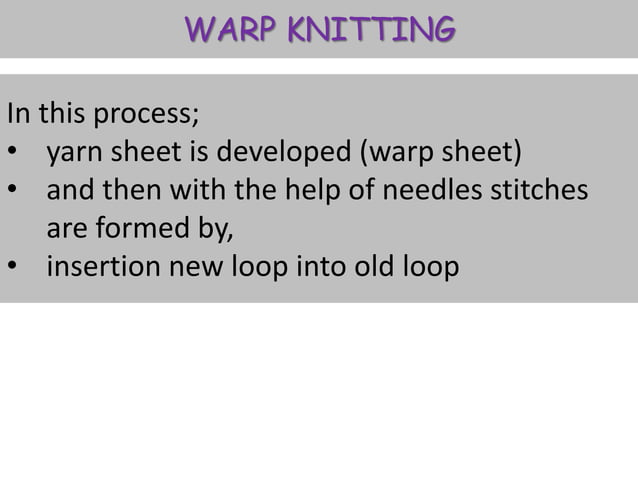 Warp Knitting | PPTX