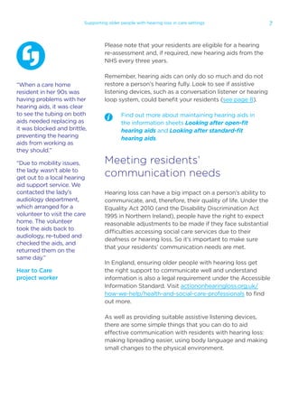 Supporting older people with hearing loss in care settings | PDF