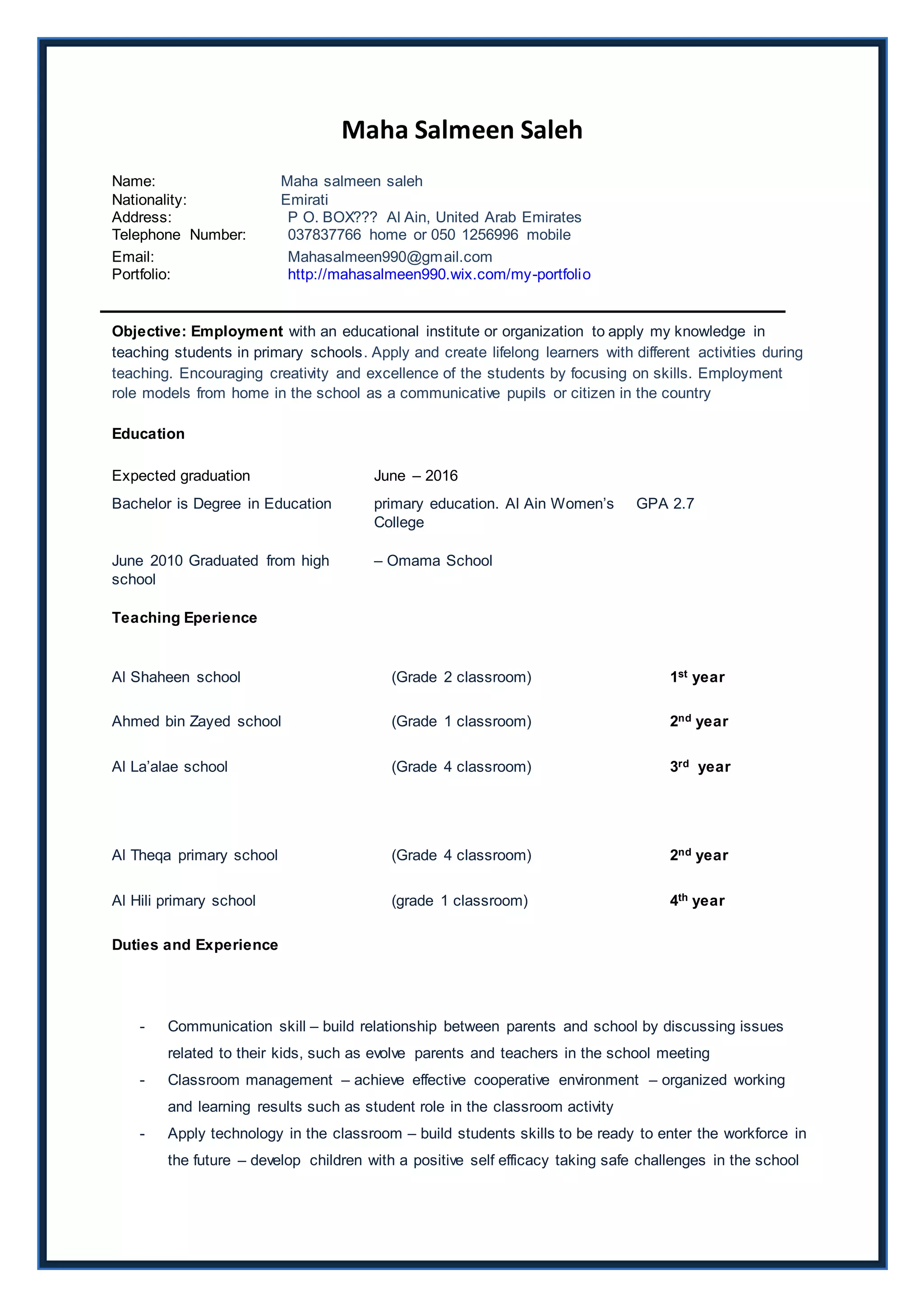 maha cv draft | DOCX