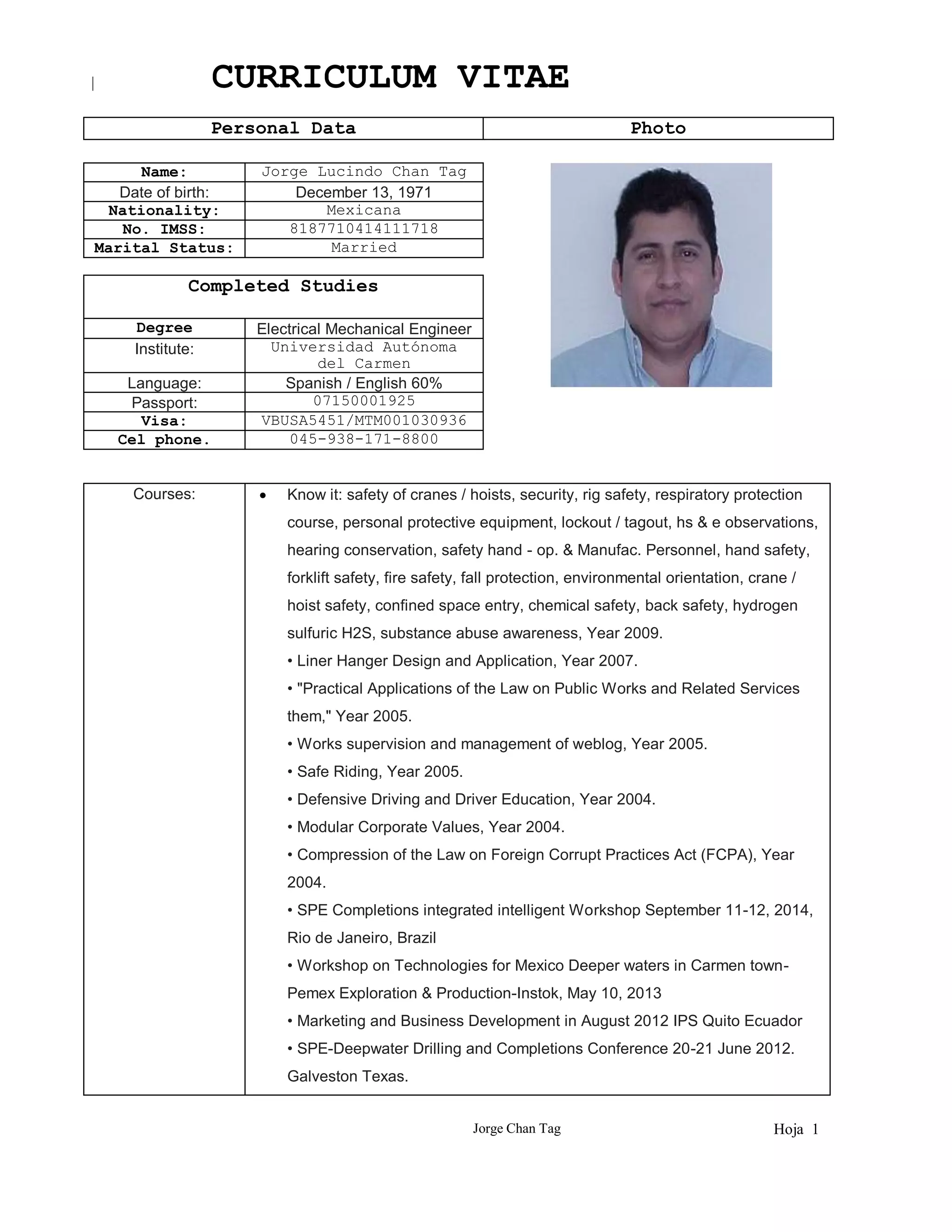 English - Jorge Chan Tag 2015con constancia | PDF