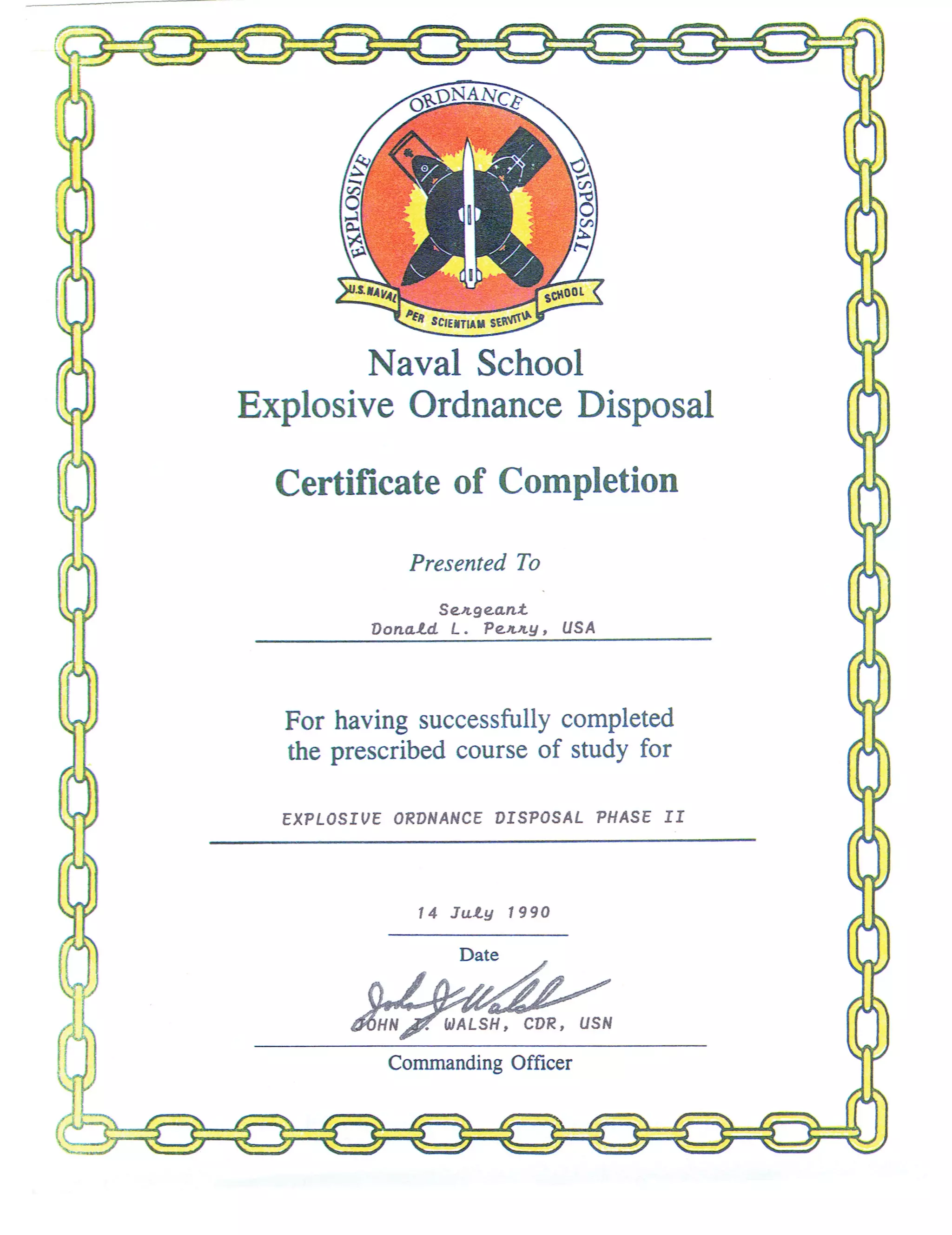 Don Perry EOD Phase 2 certificate | PDF