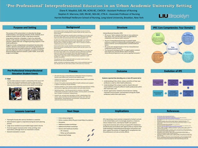 IPE Poster FINAL2 | PPTX | Professional School | Postgraduate Education