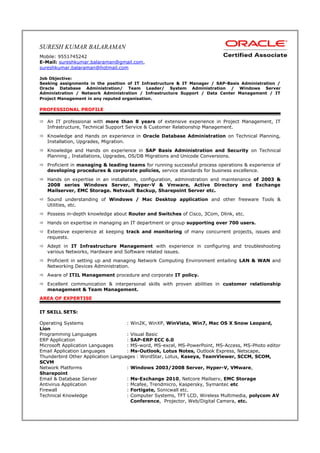 Profile - Suresh Kumar | PDF