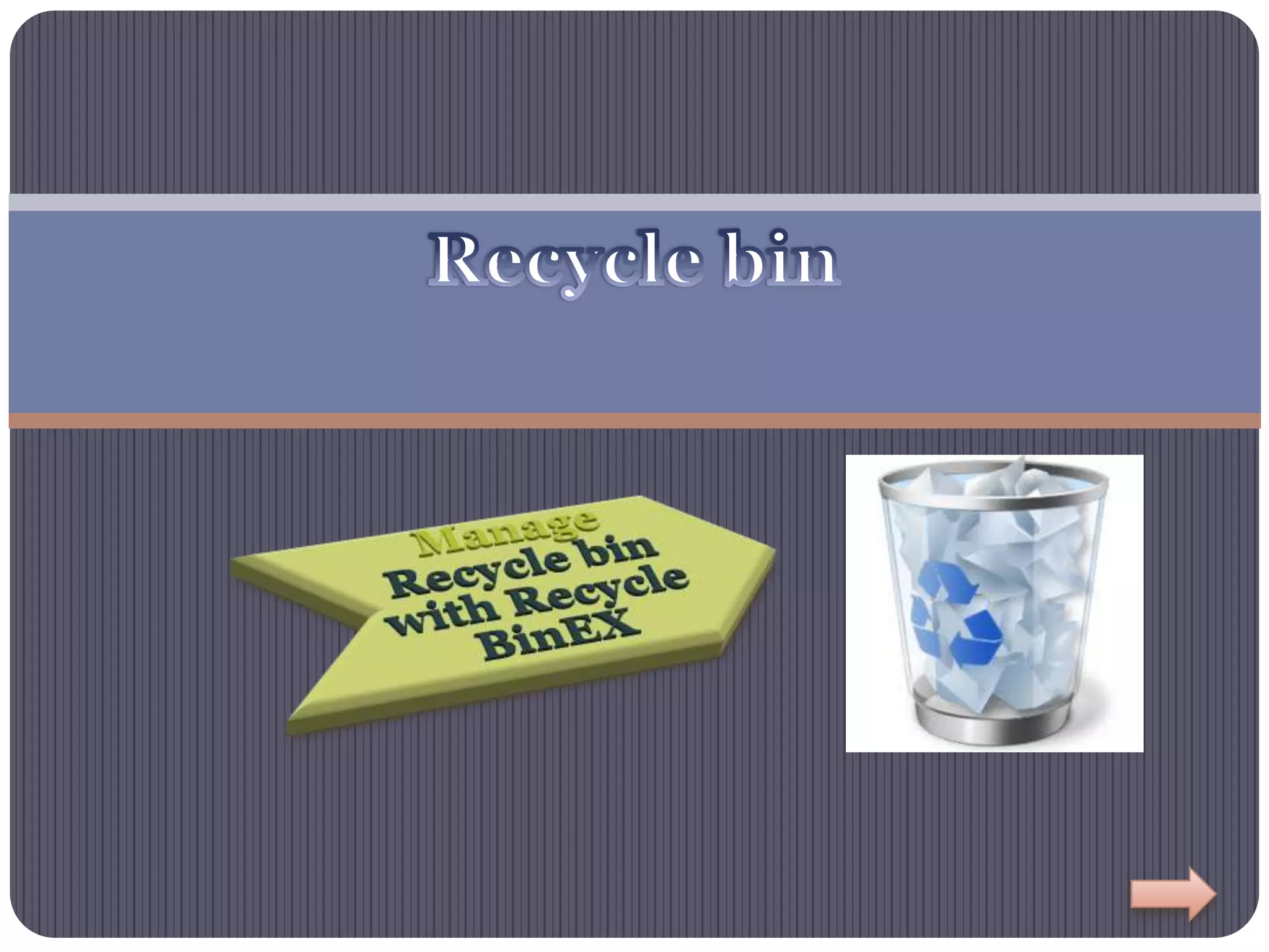 manage RecycleBin withRecycle binEX | PPT