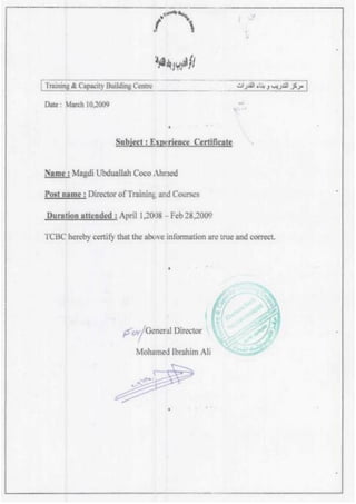 Training Center Certificate | PDF