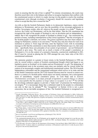 The constitutional entrenchment of the Scottish Parliament 2010–2015 | PDF