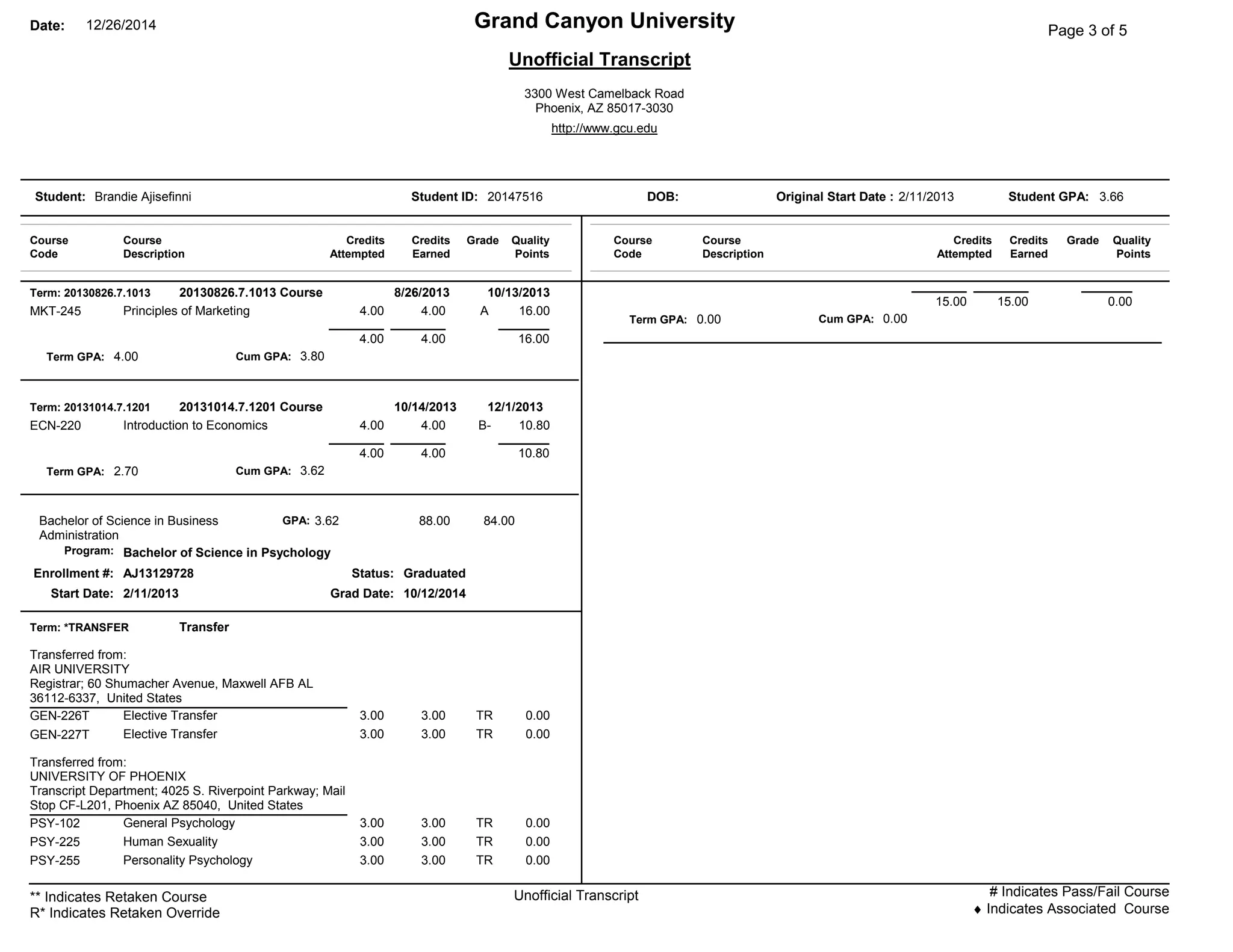 BSPsychTranscript | PPT