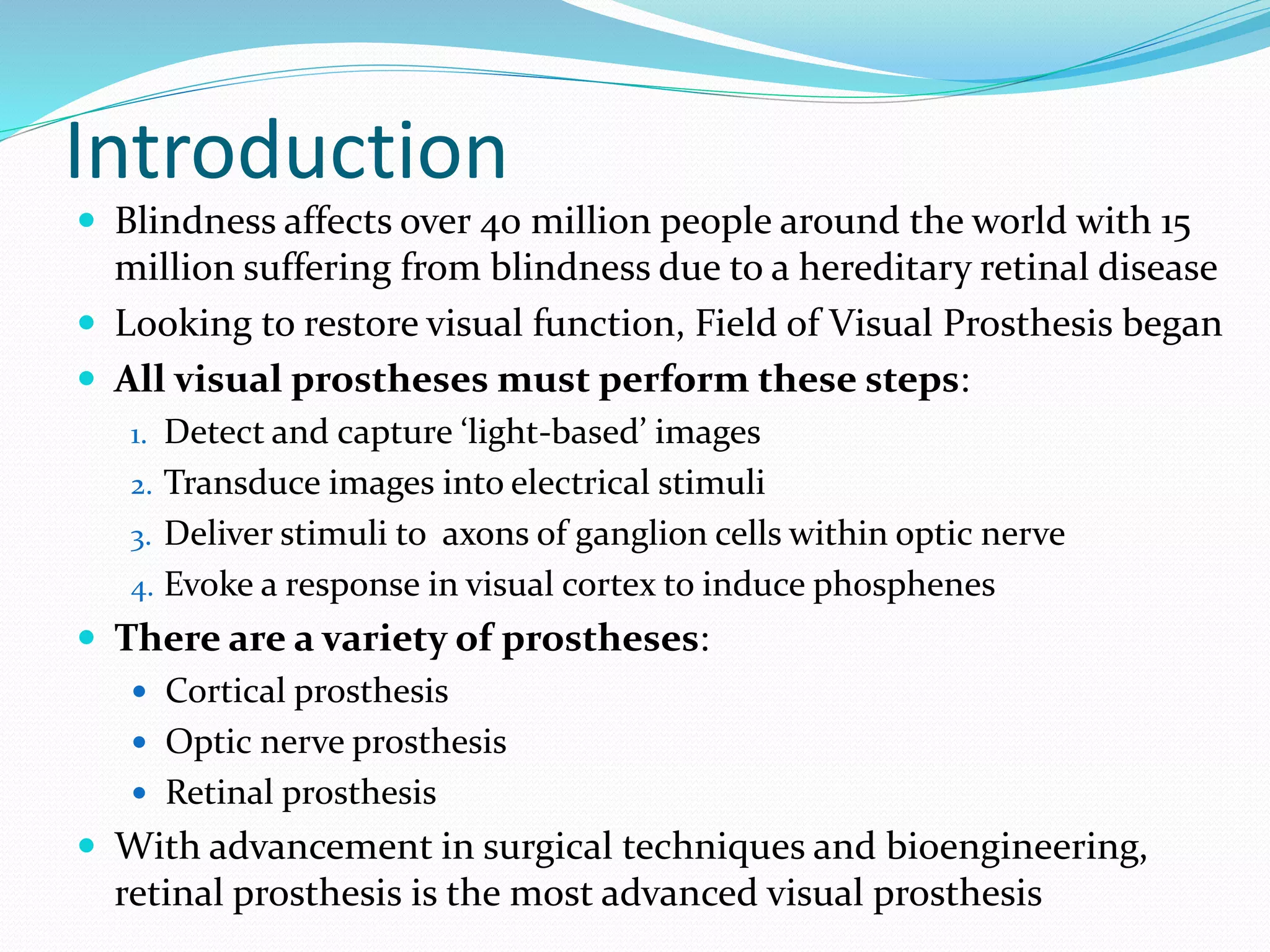 Artificial Implants and the Field of Visual Prosthesis | PPTX
