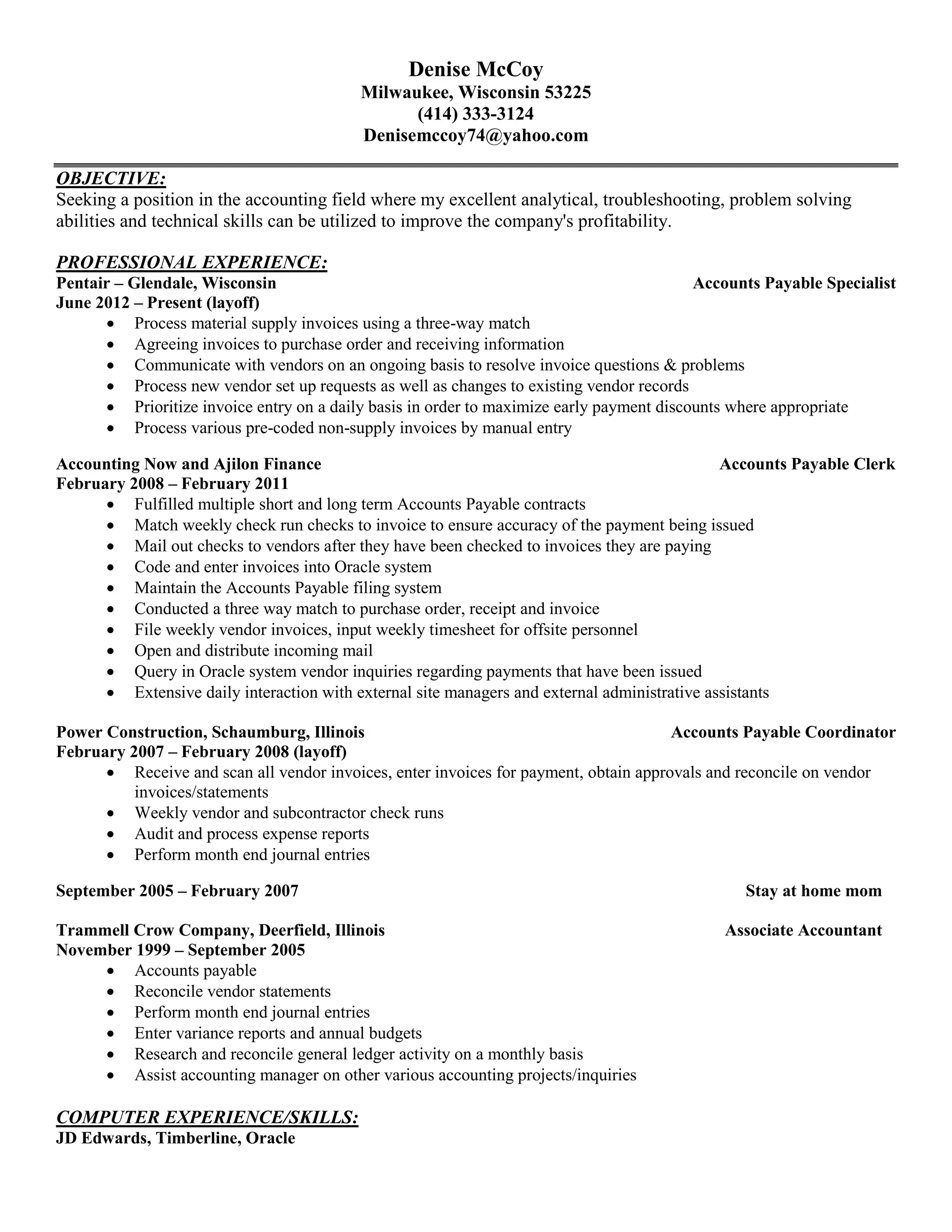 Denise McCoy Resume | PDF