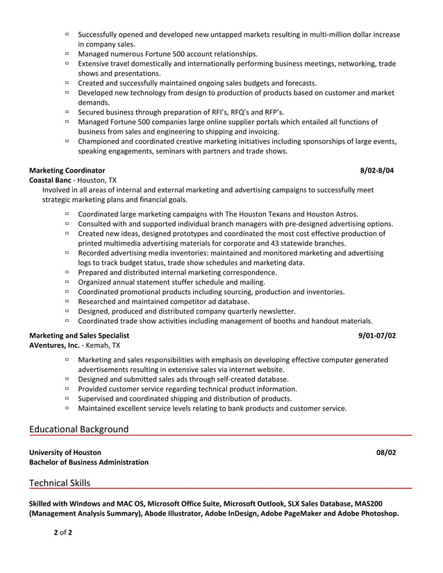 Michael Senna Resume | PDF | Sales | Business