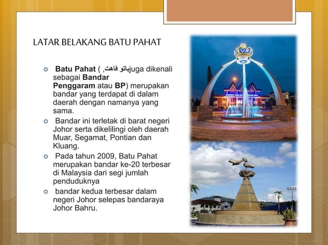 A157764 projek akhir pelan pembangunan bandar batu pahat | PPTX