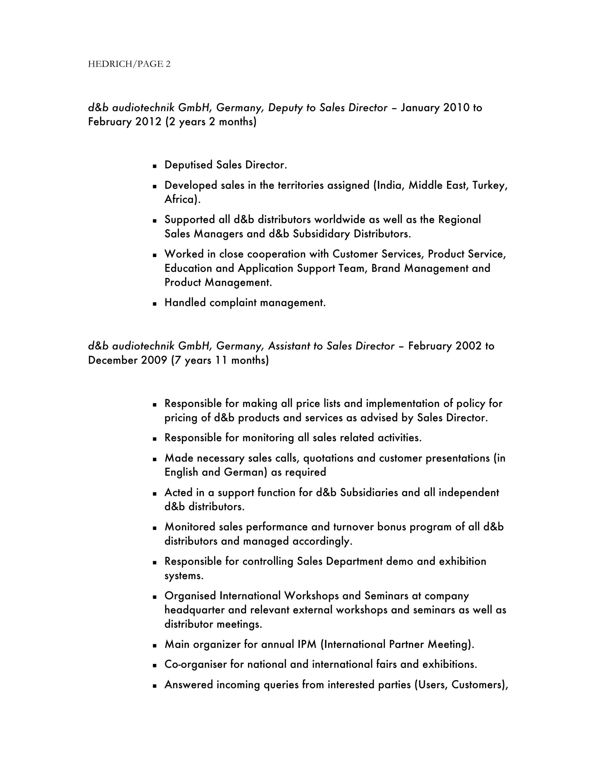 CV Thomas Hedrich | PDF