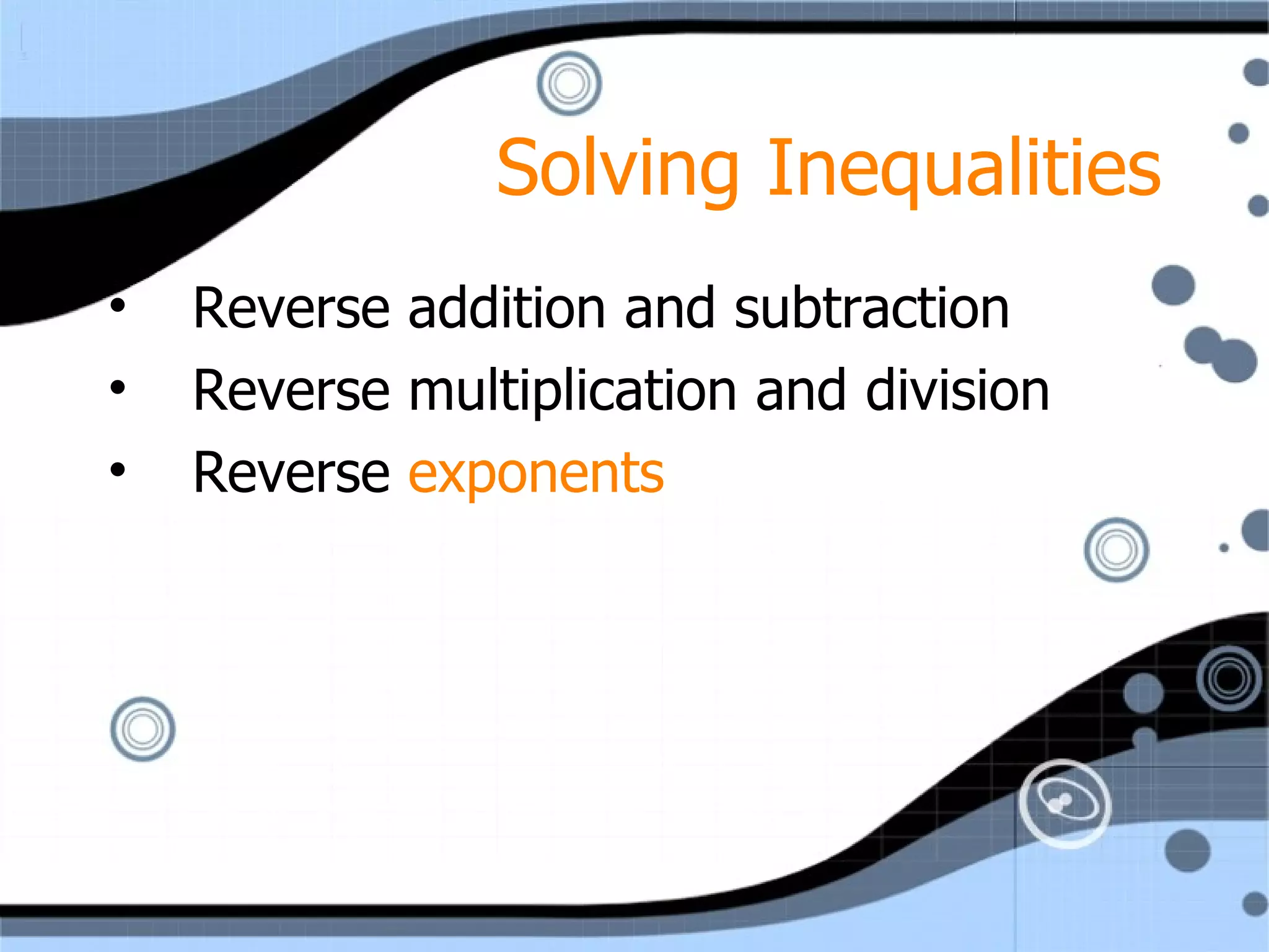 A16-1 One-Step Linear Inequalities | PPT