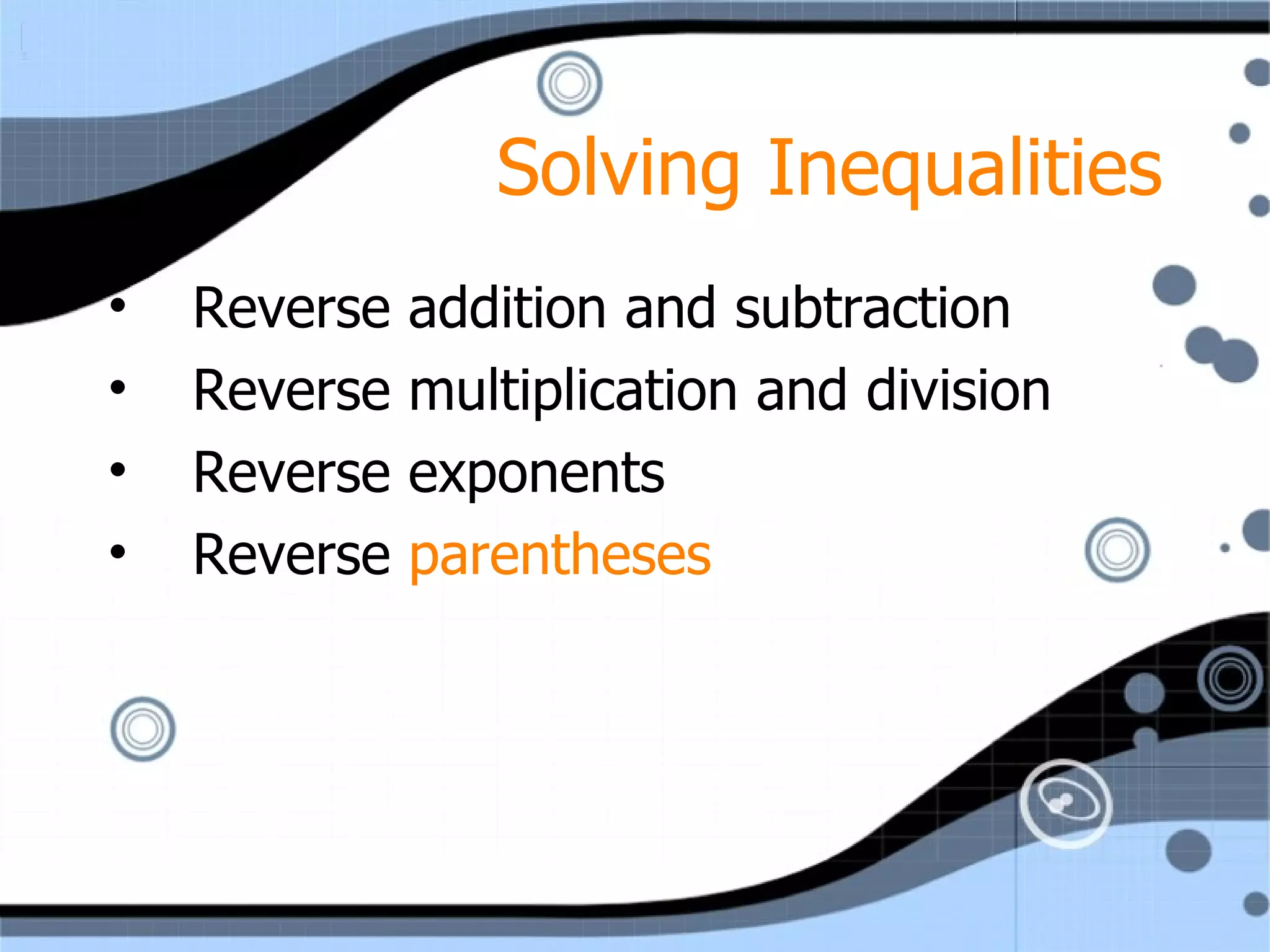 A16-1 One-Step Linear Inequalities | PPT