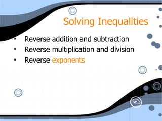 A16-1 One-Step Linear Inequalities | PPT