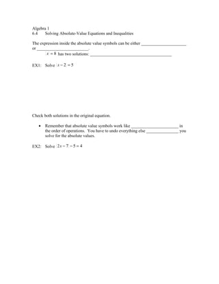 A16-4 Absolute Value Notes | PDF