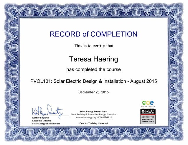 PV101_Record_of_Completion | PDF