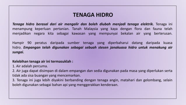 Tenaga tenaga yang boleh diperbaharui | PPTX