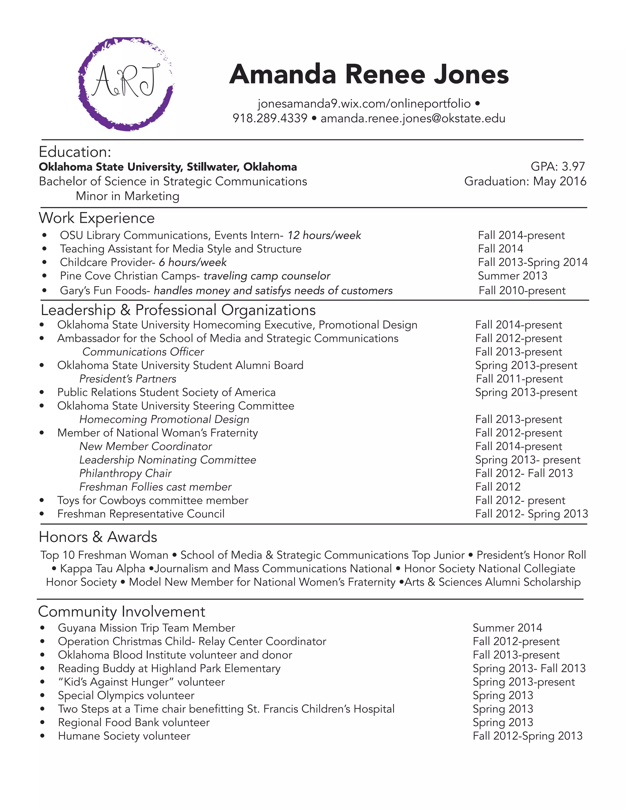 Spring 2015 RESUME NEW | PDF