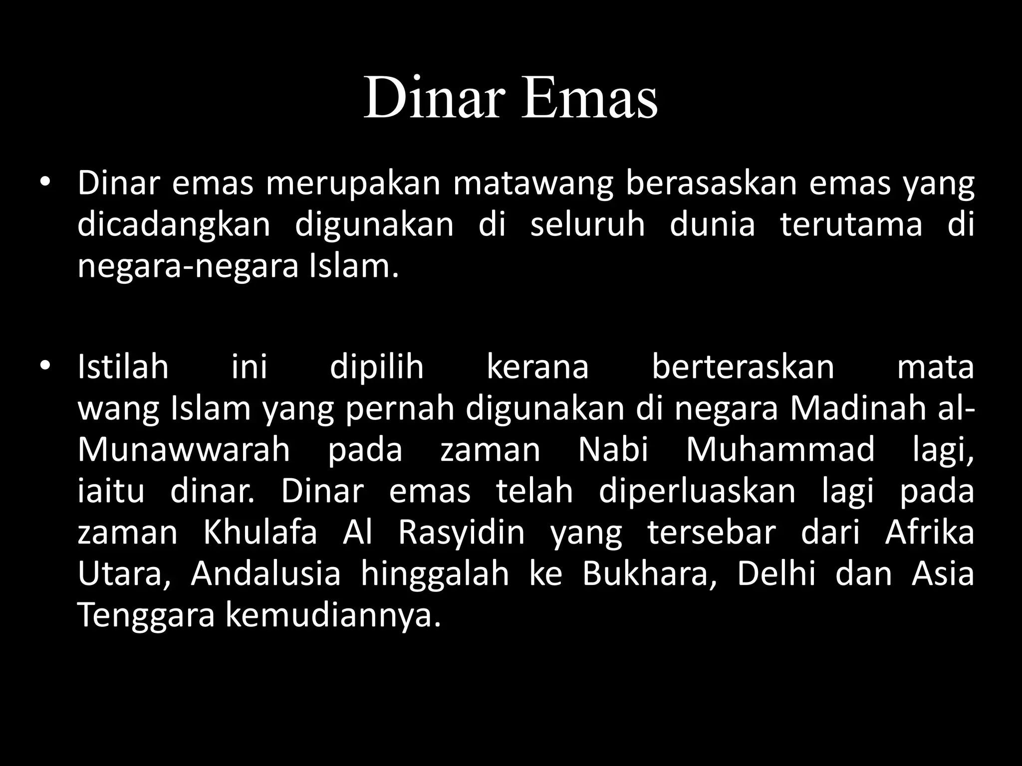 A163200 dinar emas | PPTX