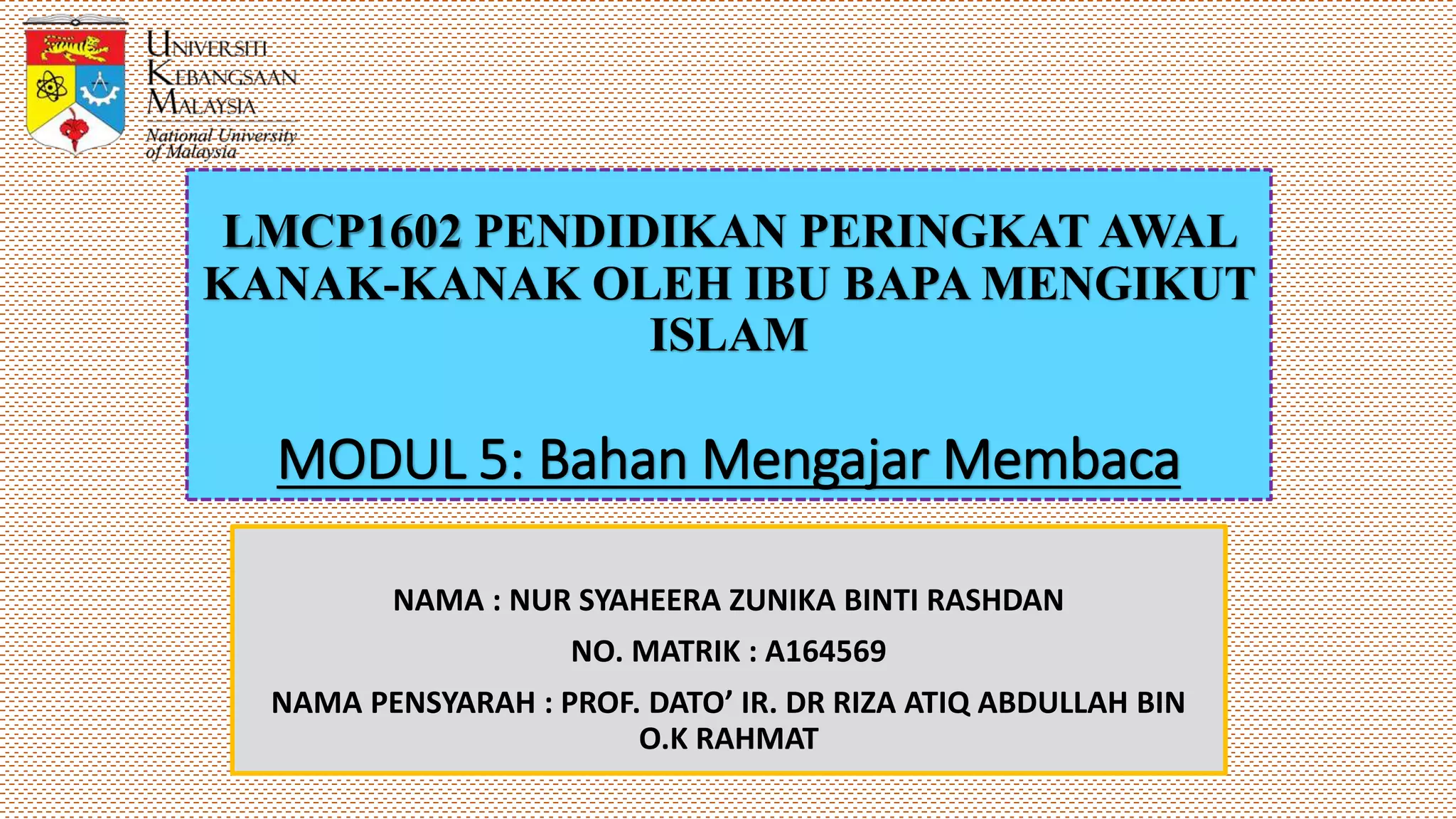 Modul 5: BAHAN MENGAJAR MEMBACA | PPT