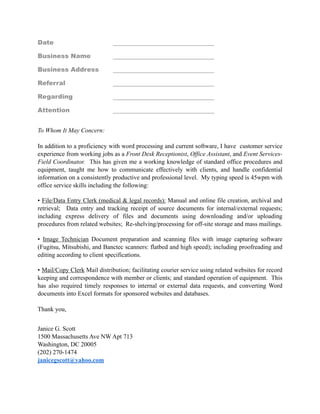 COVER LETTER_JANICE G. SCOTT | PDF