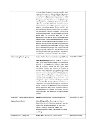 ELVIS SELLO MTLOKWA - Resume | DOCX