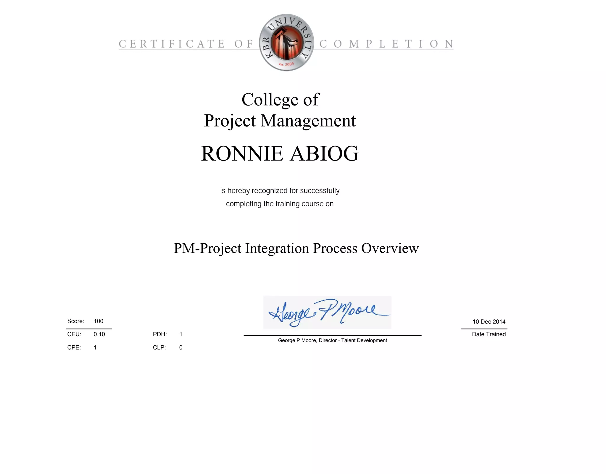 Certificate_Project Integration Process | PDF
