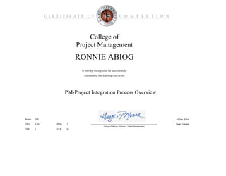 Certificate_Project Integration Process | PDF
