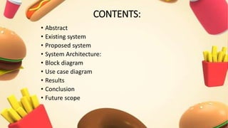 classification and detection of food images using cnn | PPTX