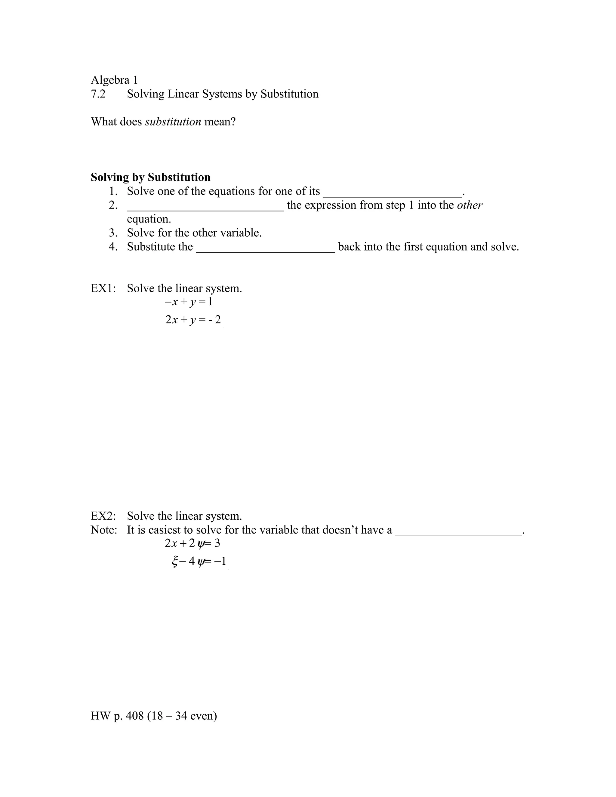 A17-2 substitution notes | DOC | Science