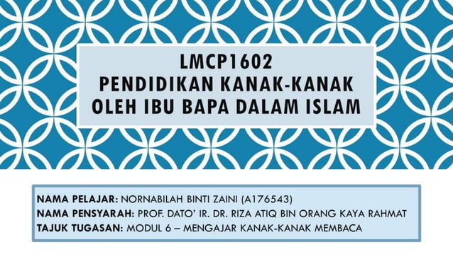 MODUL 6 - MENGAJAR KANAK-KANAK MEMBACA (A176543) | PPT