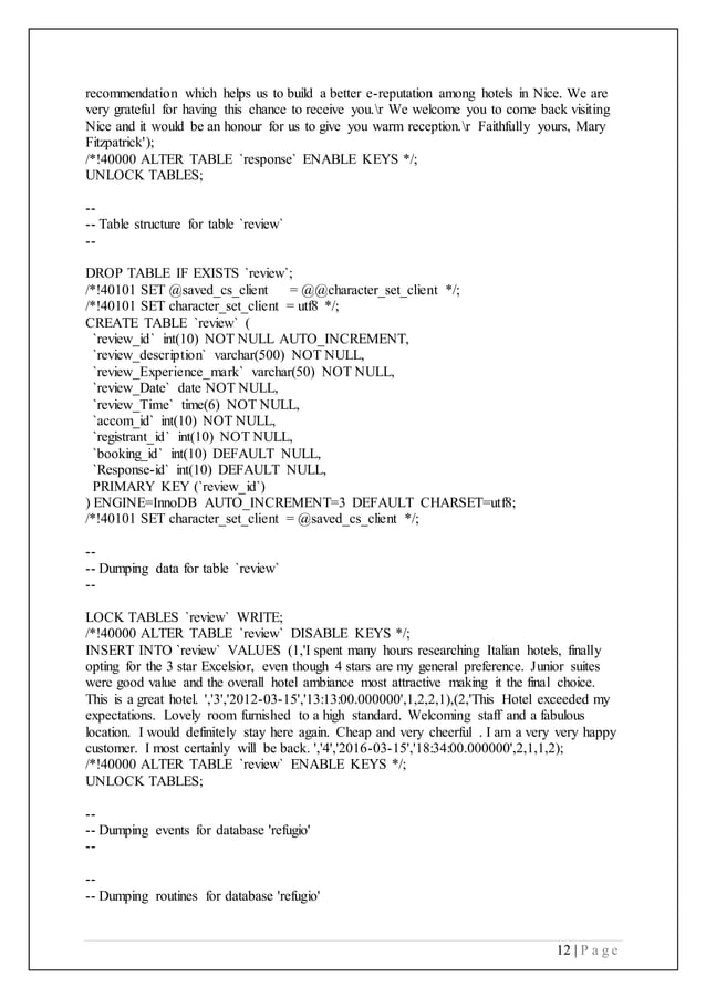 Database Implementation Final Document | PDF