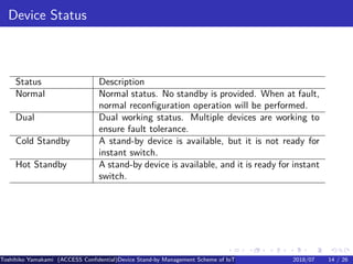 Device Stand-by Management Scheme of IoT: A Framework for Dealing with ...