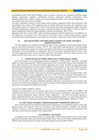 Analyzing the Dietary Supplement Health and Education Act and other ...