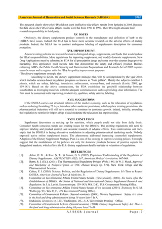 Analyzing the Dietary Supplement Health and Education Act and other ...