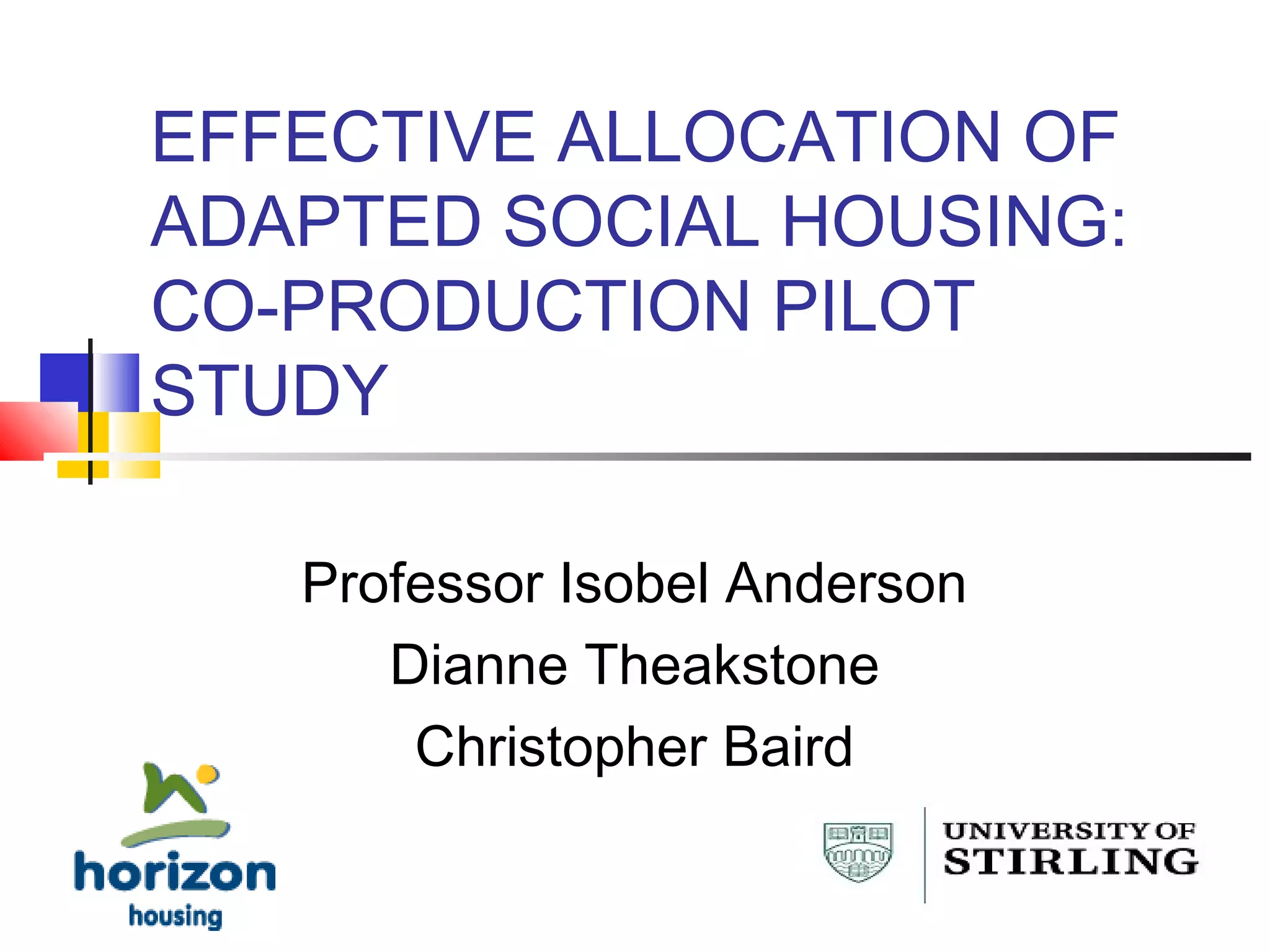 A184 Findings from a scoping study in to effective allocations of ...